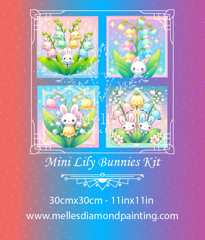 Mini Lily Bunnies Kit -Premium Render – Melles Diamond Painting